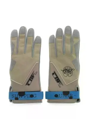 Off-White Lunar Gloves With Ripped Detail - Neutrals
