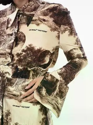 Off-White Printed Curtain Pattern Shirt