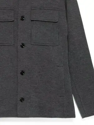 LARDINI Knitted Point Collar Cardigan