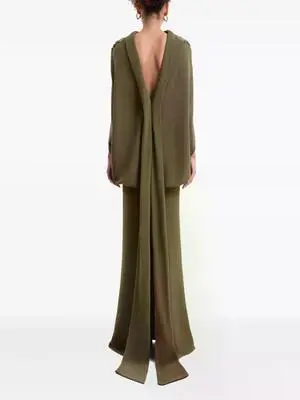GEMY MAALOUF Beaded Shoulder High Neck Maxi Dress