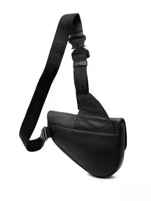 Dior Grained Calfskin Saddle Bag Crossbody Bag - Black