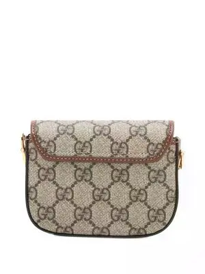 Gucci Mini Gg Supreme Web Horsebit 1955 Satchel - Neutrals