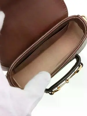 Gucci Mini Gg Supreme Web Horsebit 1955 Satchel - Neutrals
