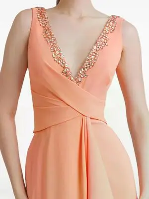 GEMY MAALOUF Beaded Ruffled Gown