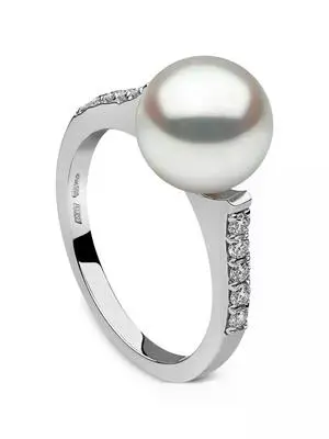 Yoko London 18kt White Gold Freshwater Pearl And Diamond Ring - Silver
