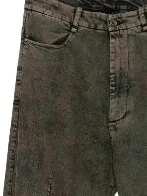 Masnada Acid Wash Frayed Hem Jeans