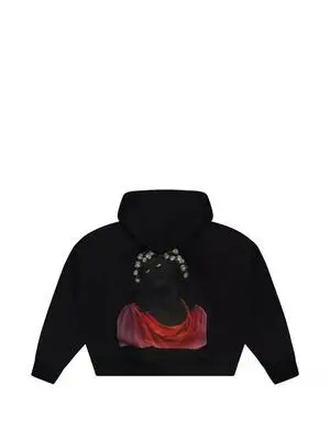 DENIM TEARS Long-sleeve Zip-up Hoodie With Graphic Print - Black