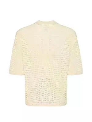 Commas Crochet-knit Flower-patch Shirt