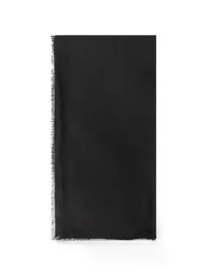 Emporio Armani Modal-blend Scarf With Jacquard Logo Signature Capsule - Black