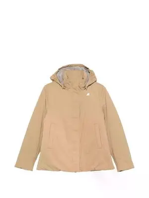 K-WAY Beige Hooded Logo-patch Jacket - Neutrals