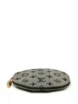 LOUIS VUITTON 2005 Monogram Mini Lin Round Purse Coin Pouch - Grey