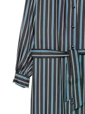 Max Mara Striped Belted Midi Dress
