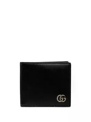 Gucci 2000-2015 Gg Marmont Calfskin Bifold Wallet Small Wallets - Black