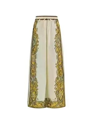 ALEMAIS Paisley Print Wide Leg Pants - Neutrals