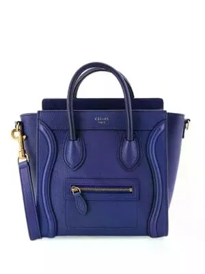 Celine Luggage Bag Grainy Leather Nano Crossbody Bag - Blue