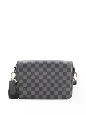LOUIS VUITTON Studio Messenger Bag Damier Infini Leather Crossbody Bag - Black