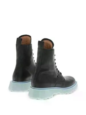 Off-White Leather Combat Boots