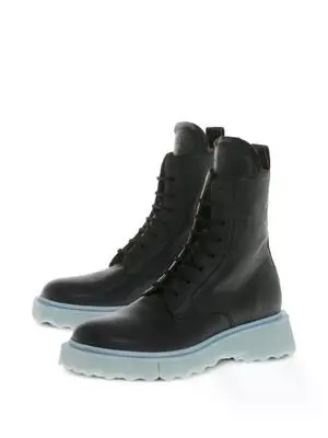 Off-White Leather Combat Boots