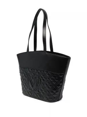 Moschino Quilted Embossed-logo Tote Bag