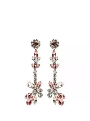 Erdem Crystal-embellished Floral Earrings - Silver