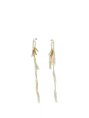 Off-White Maxi Paperclip Earrings - Gold