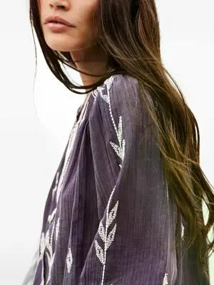 Ba&sh Fedora Embroidered V-neck Shirt