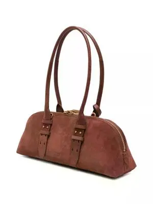 Pinko Suede Top Handle Bag With Love Birds Logo Plaque