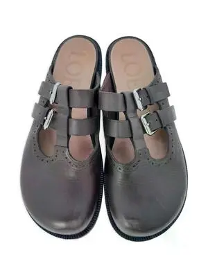 Loewe Campo Mary Jane Mules With Double Buckle Fastening - Brown
