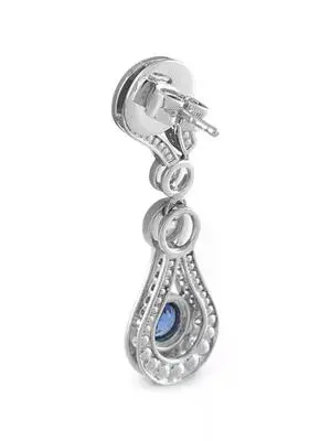 DI MODOLO 18k White Gold Diamond And Sapphire Drop Earrings