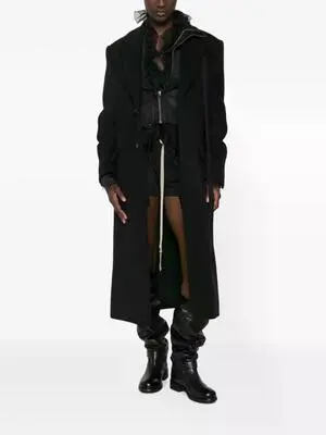 ANN DEMEULEMEESTER Single-breasted Notched-lapels Wool Coat