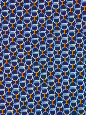 FERRAGAMO Gancini Links Print Silk Neck Tie