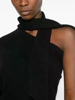 Federica Tosi One-shoulder Sweater And Scarf Set With Scarf Detail