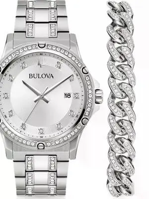 Bulova Crystal 42mm Watch - Silver