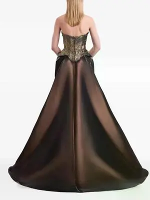 GEMY MAALOUF Embellished Strapless Gown