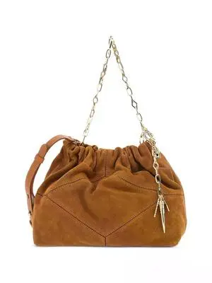 Ba&sh Ruched Chain-link Mini Shoulder Bag - Brown
