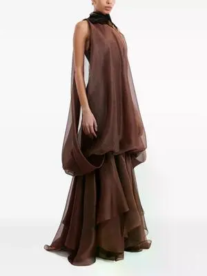 GEMY MAALOUF Pleated-ruffle Tiered Dress
