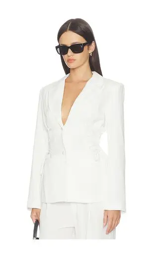 Superdown Lace Up Blazer With Padded Shoulders