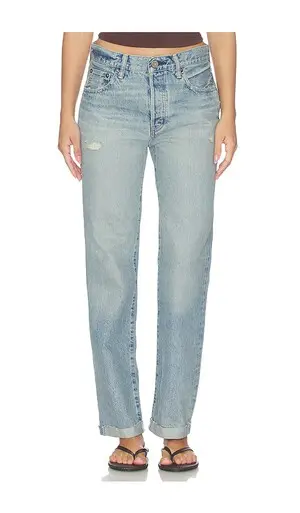 Moussy Vintage Copper Straight Leg Jeans In . Also - Blue