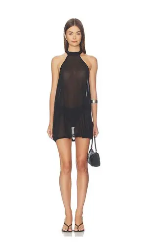 NIIHAI Sheer Halterneck Dress With Matching Briefs - Black