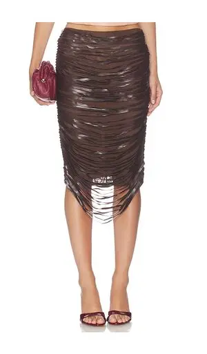 NIIHAI Long Lazer Skirt - Burgundy