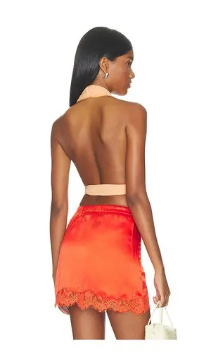 LOVERS AND FRIENDS Halterneck Top With Optional Waist Tie - Orange