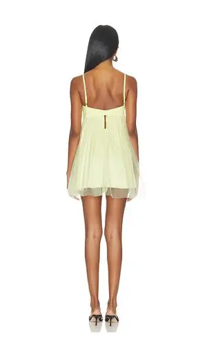 NIIHAI Bralette Mini Dress With Tulle Overlay - Yellow