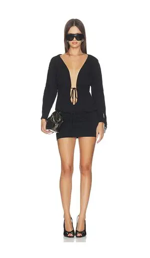 NIIHAI Elle Fringe Dress In . Also - Black
