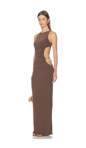 MORE TO COME Juna Cut Out Maxi Dress In . Also - Brown