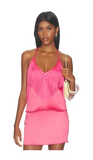 MORE TO COME Inez Fringe Top In . Also - Pink