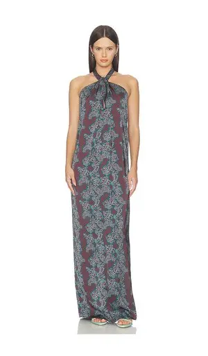 CAMILA COELHO Lina Gown In . Also - Chocolate