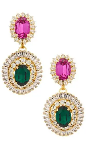 ANTON HEUNIS Omega Clasp Oval Disc Chandeliers Earrings - Multi