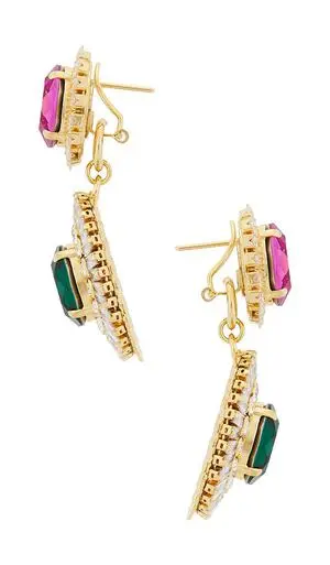 ANTON HEUNIS Omega Clasp Oval Disc Chandeliers Earrings
