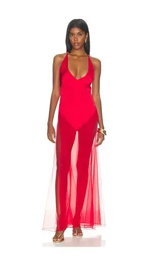 GUIZIO Olympia Maxi Dress In . Also - Red