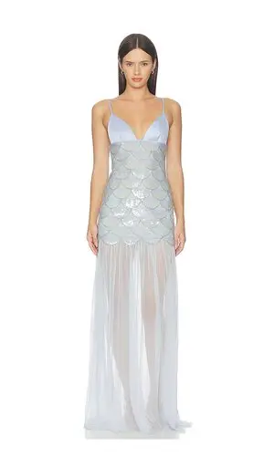 Retrofete Eileyn Embroidered Dress In . Also - Blue